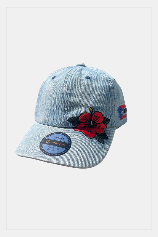 Puerto Rico Caps Flor Maga Denim Snapback | Tainowears NYC