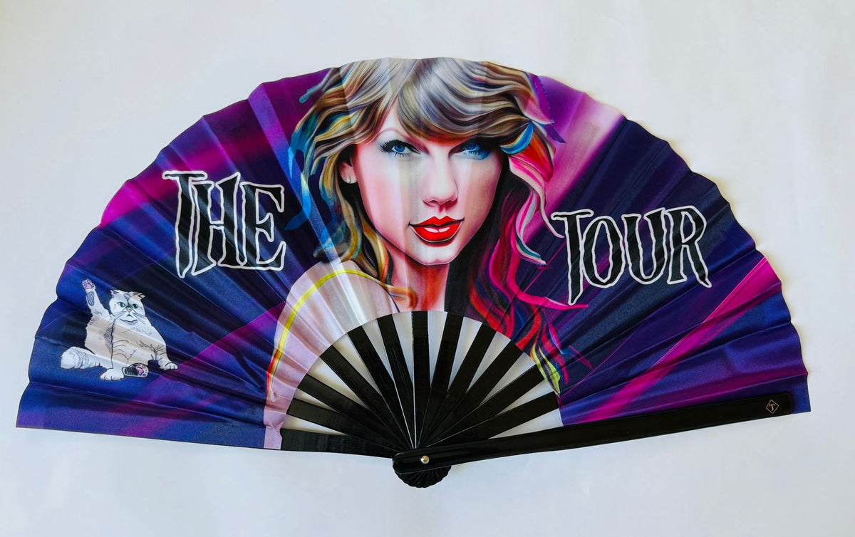 Rave Hand Fans – Large Bamboo Folding Fan with Loud Clack for Festivals ...