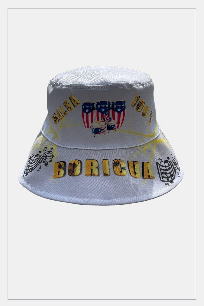 Puerto Rico Bucket Hats White Boricua PR | Tainowears NYC